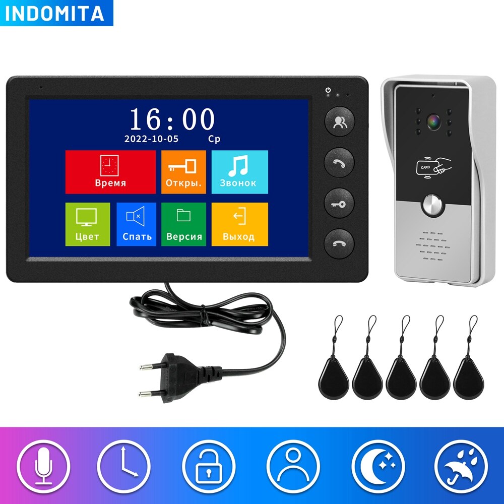 Indomita Wired Video Doorbell Intercom System for Home Videophone ...