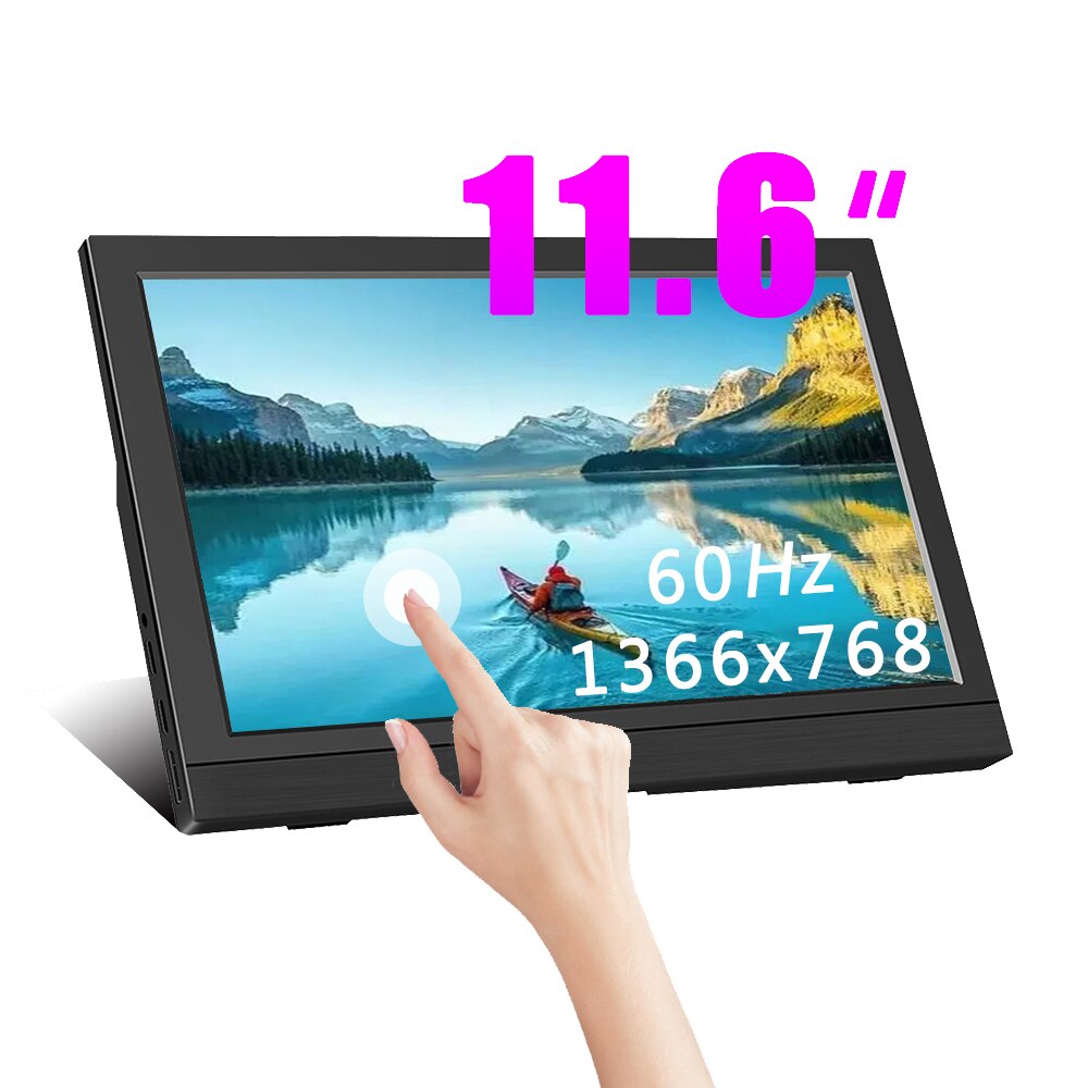 Protable Monitor 11.6 Inch 1366x768 60Hz Touchscreen Secondary Monitor ...